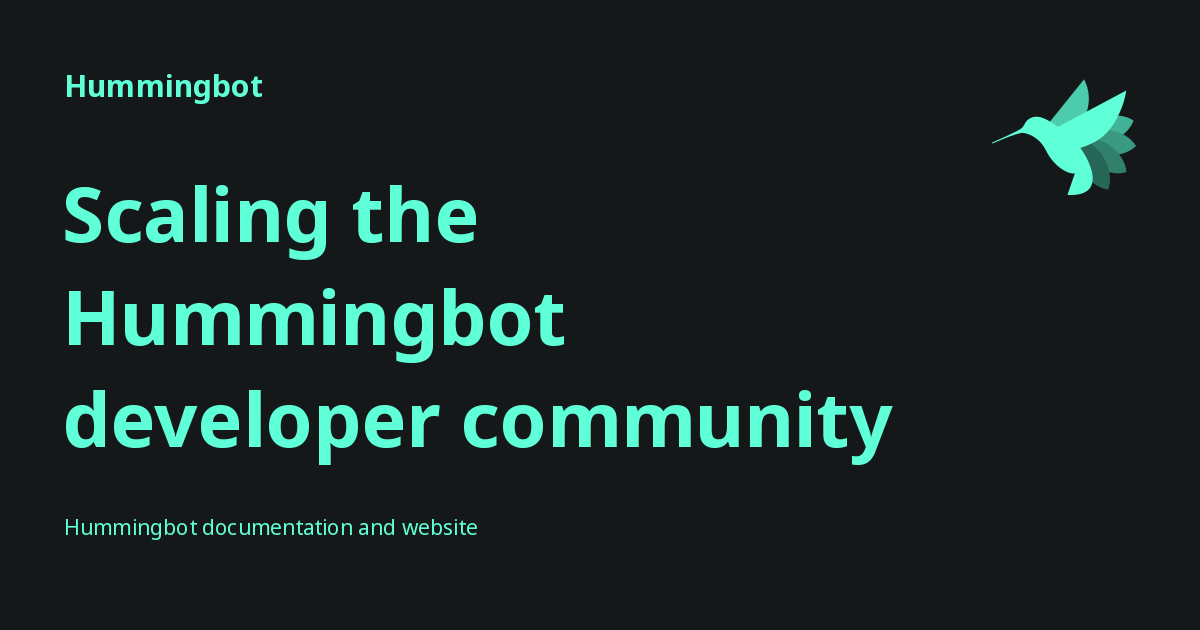 Scaling the Hummingbot developer community - Hummingbot