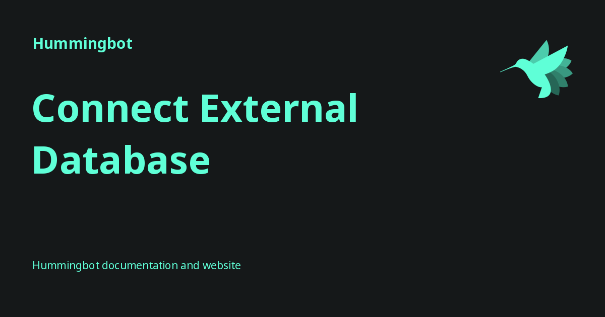Connect External Database - Hummingbot