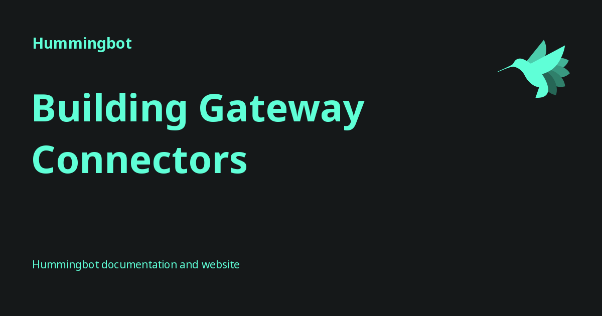 Building Gateway Connectors - Hummingbot