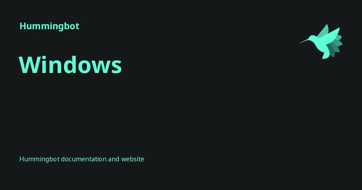 Windows - Hummingbot